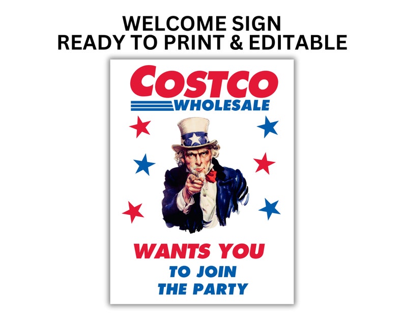 Costco Party Package, Costco Birthday Bundle, Editable Price Sign ...