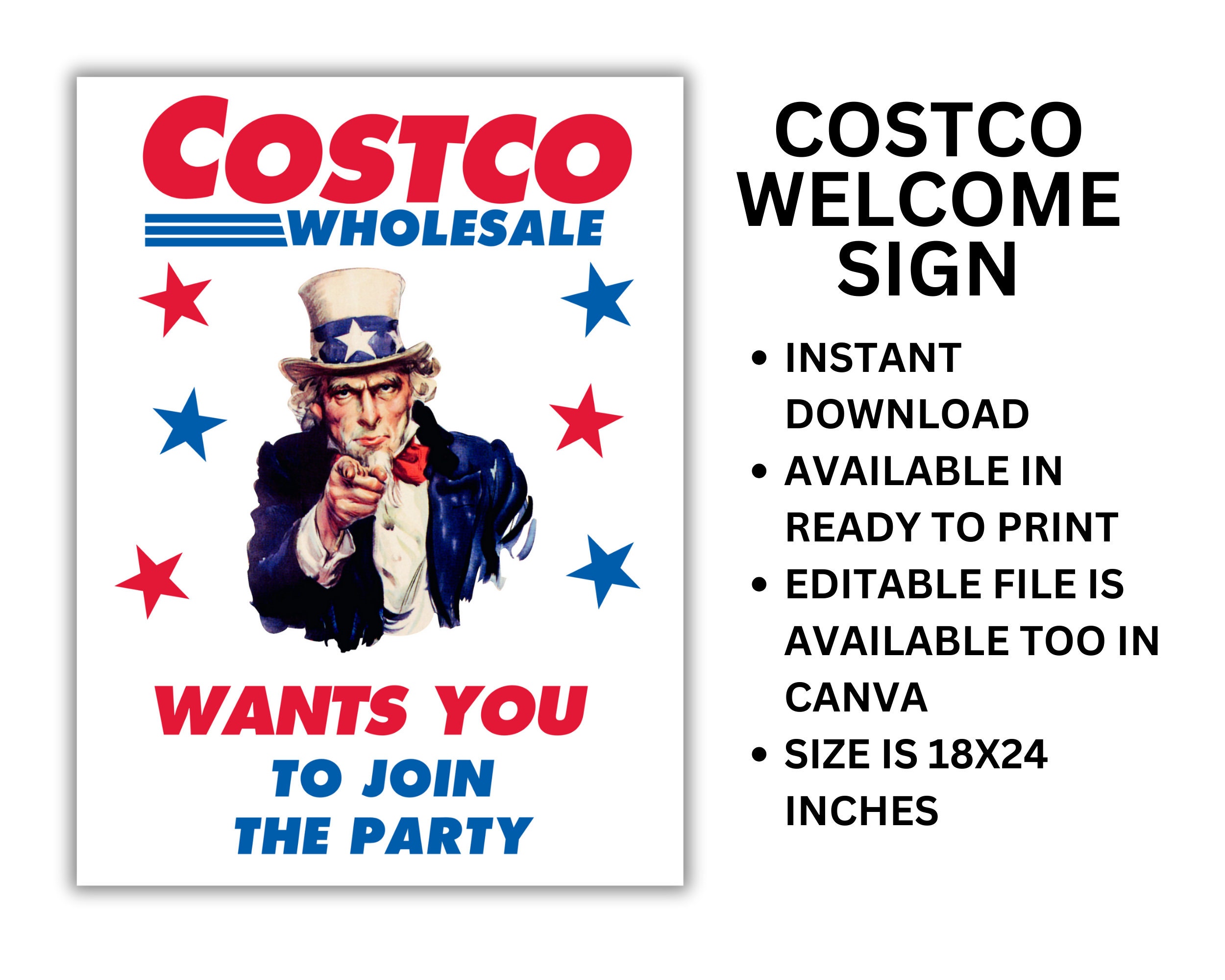 Costco Party Welcome Sign, Costco Birthday, Editable Welcome Sign ...