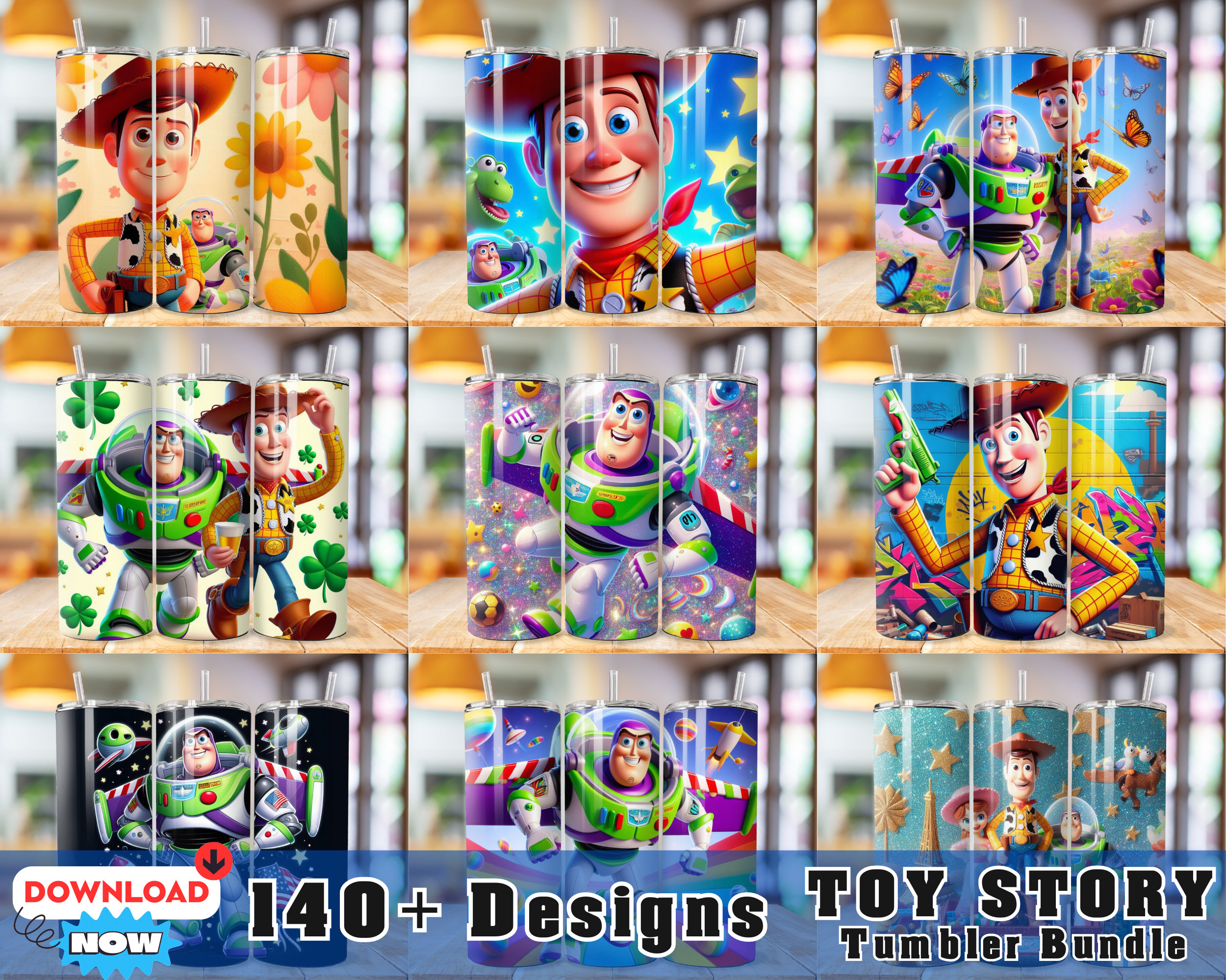 Toy Story Tumbler Wrap Bundle, 140+ Instant Download 20oz Tumbler PNG ...