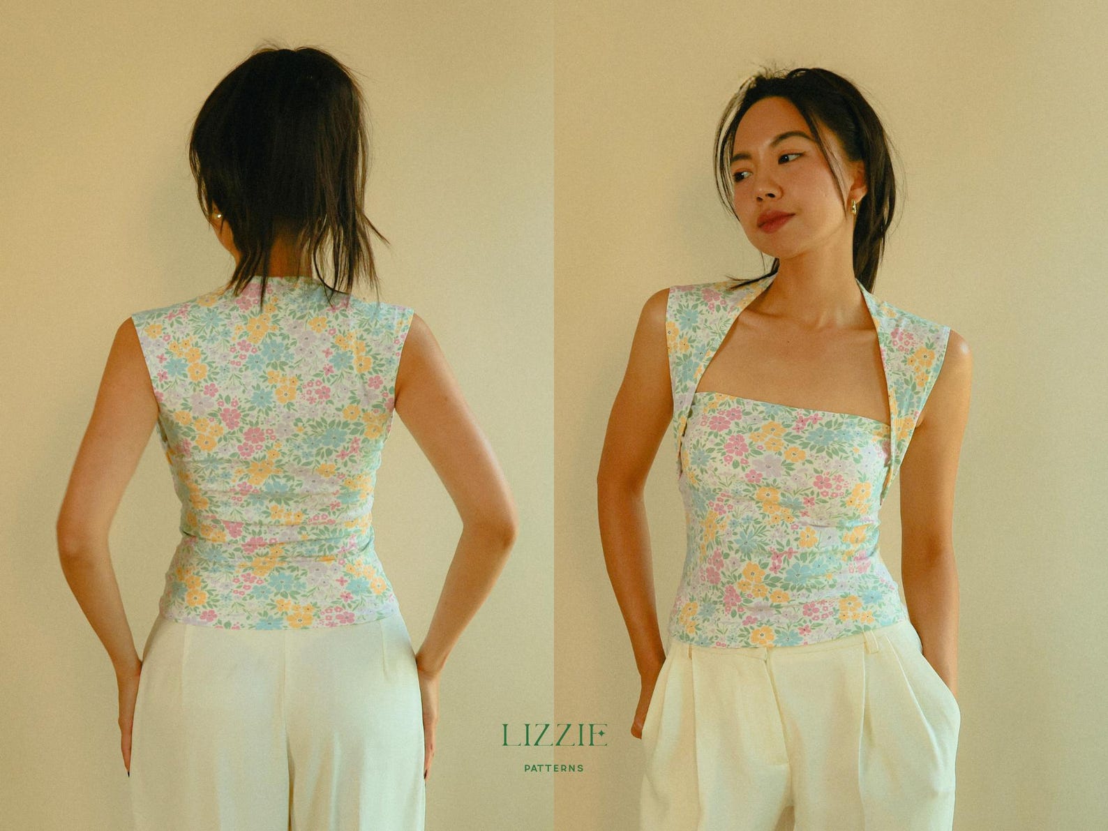 Fitted Tank Top Sewing Pattern: Square Neckline, Sleeveless Option (PDF ...