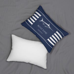 Swordfish Boat Nautical Coastal Design Custom Lumbar Pillow - Etsy