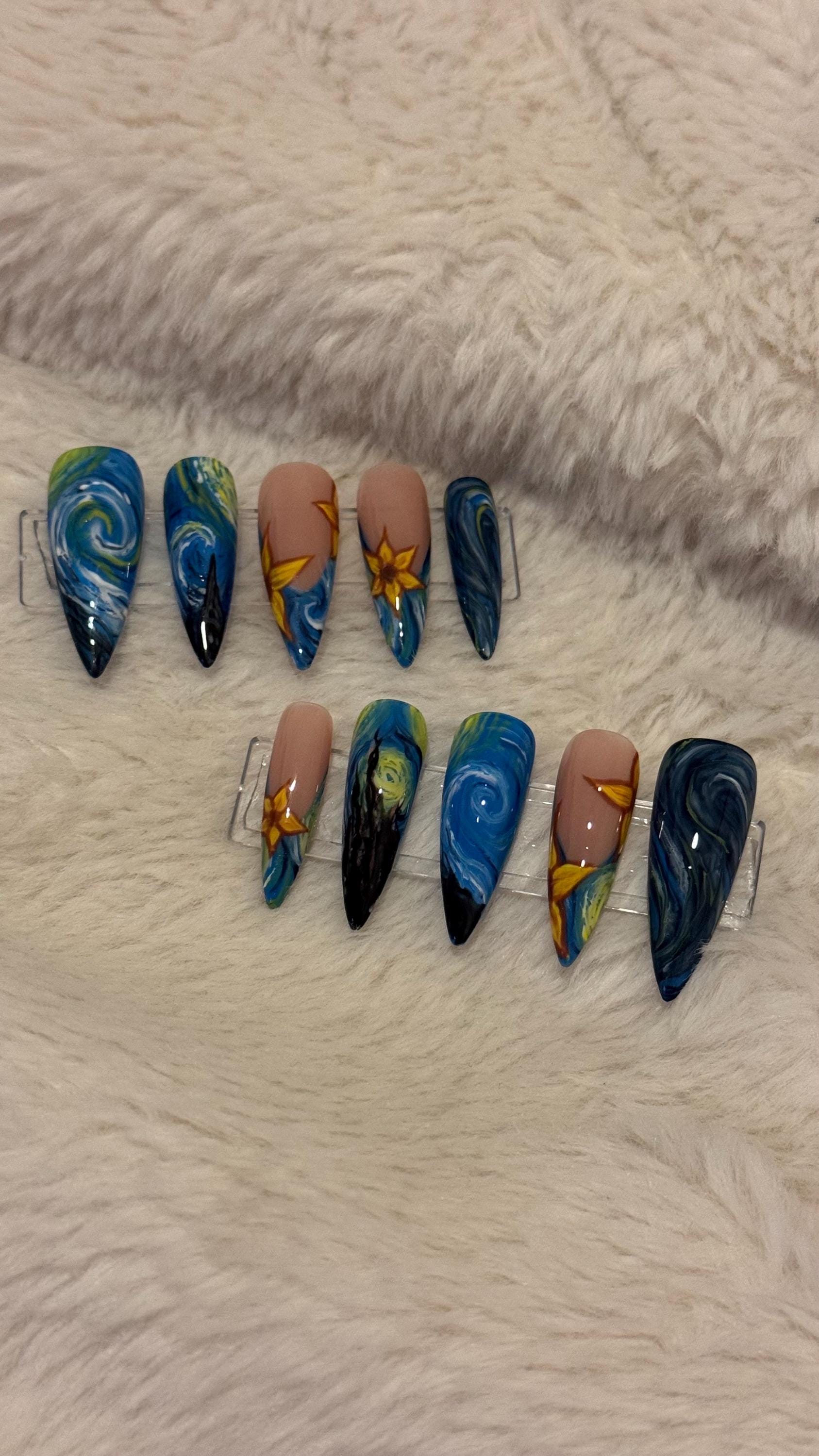 Van Gogh Starry Night Press on Nails - Etsy