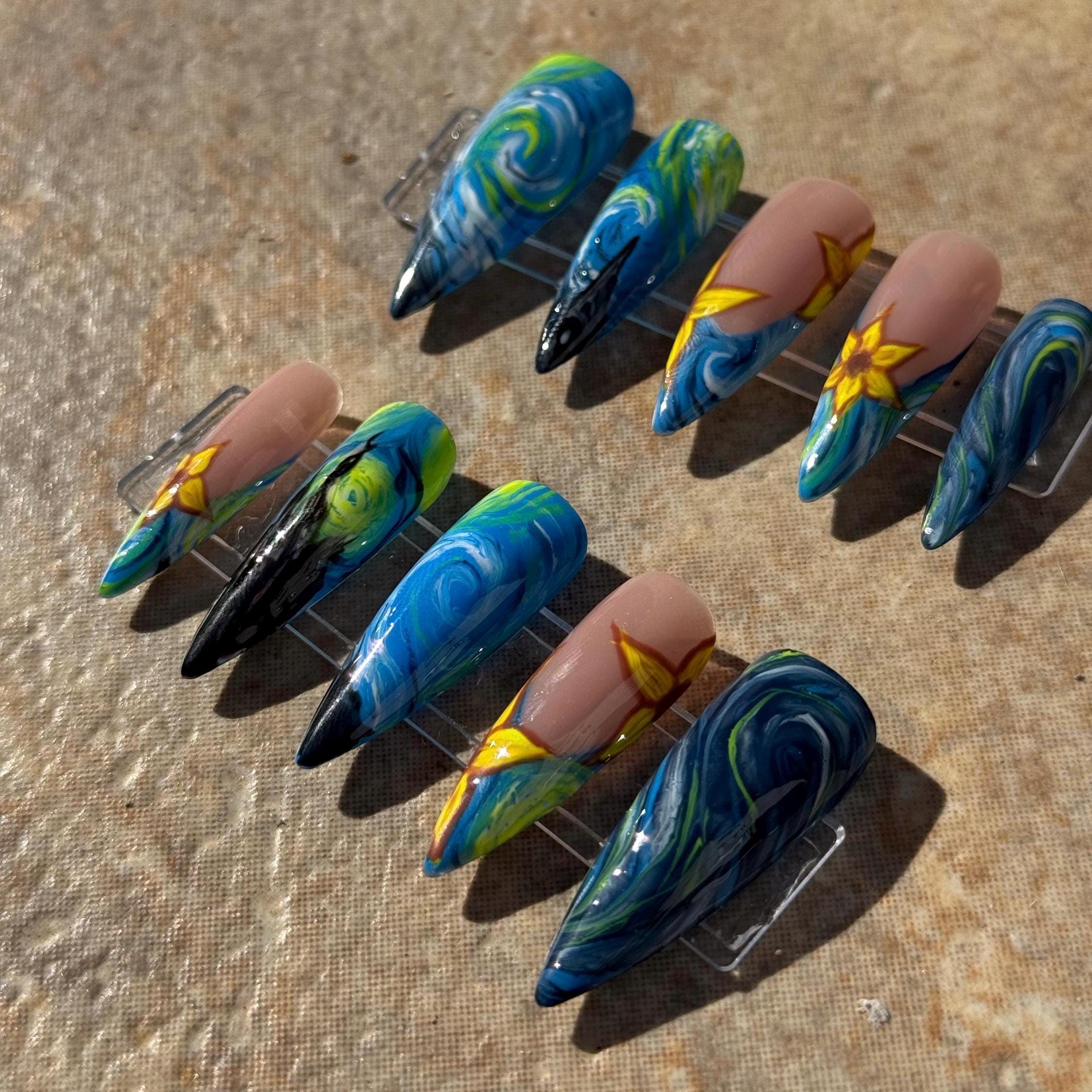Van Gogh Starry Night Press on Nails - Etsy