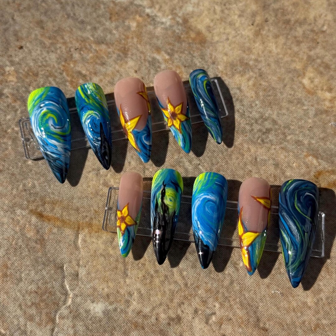 Van Gogh Starry Night Press on Nails - Etsy