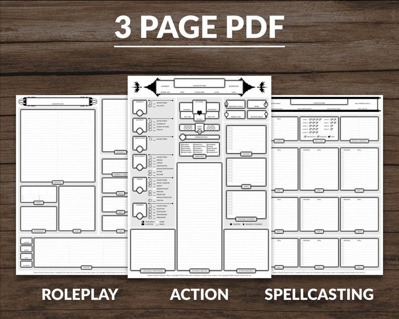 D&D 5e Character Sheets, Form Fillable, Color, Ocean Blue - Etsy