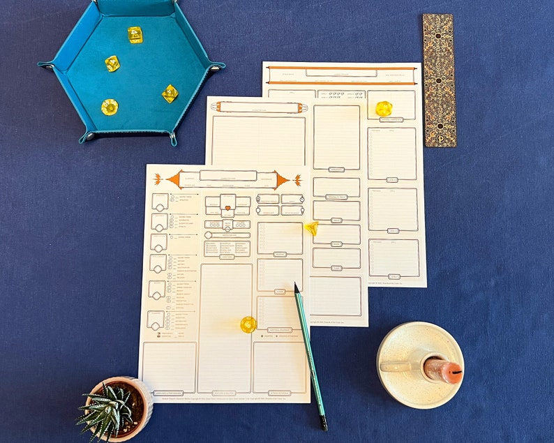 D&D 5e Character Sheets, Form Fillable, Color, Sepia Brown - Etsy