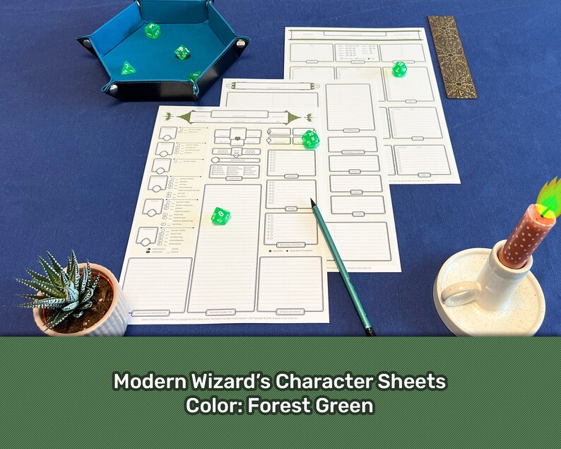 D&D 5e Character Sheets, Form Fillable, Color, Forest Green - Etsy Israel