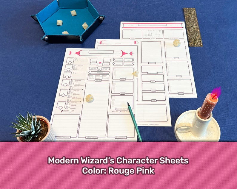 D&D 5e Character Sheets, Form Fillable, Color, Rouge Pink - Etsy Australia