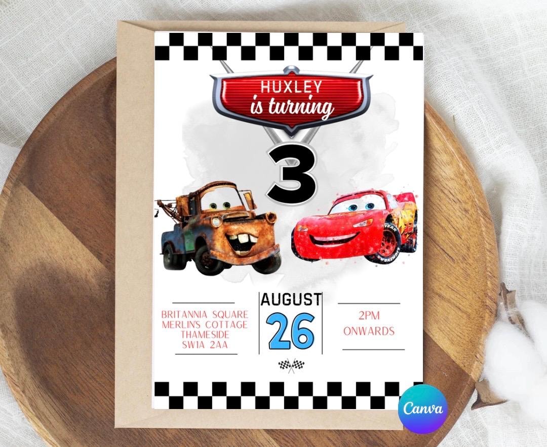 Personalized Lightning Mcqueen Birthday Welcome Sign (digital Download ...