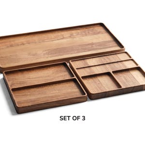 Wooden Desk Organizer Set, Accessory Tray, Document Organizer ...