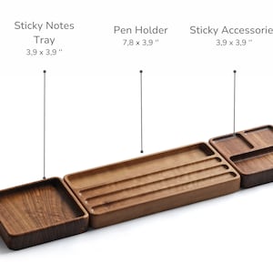 Bondi Beech Wood Desk Organizer Set, Handmade Minimalist Tray ...