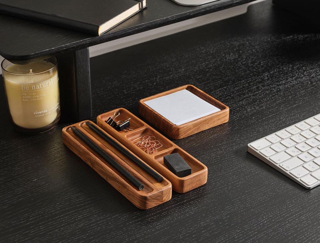 Beech Wood Desk Organizer Set: Handmade Modular Office Trays ...