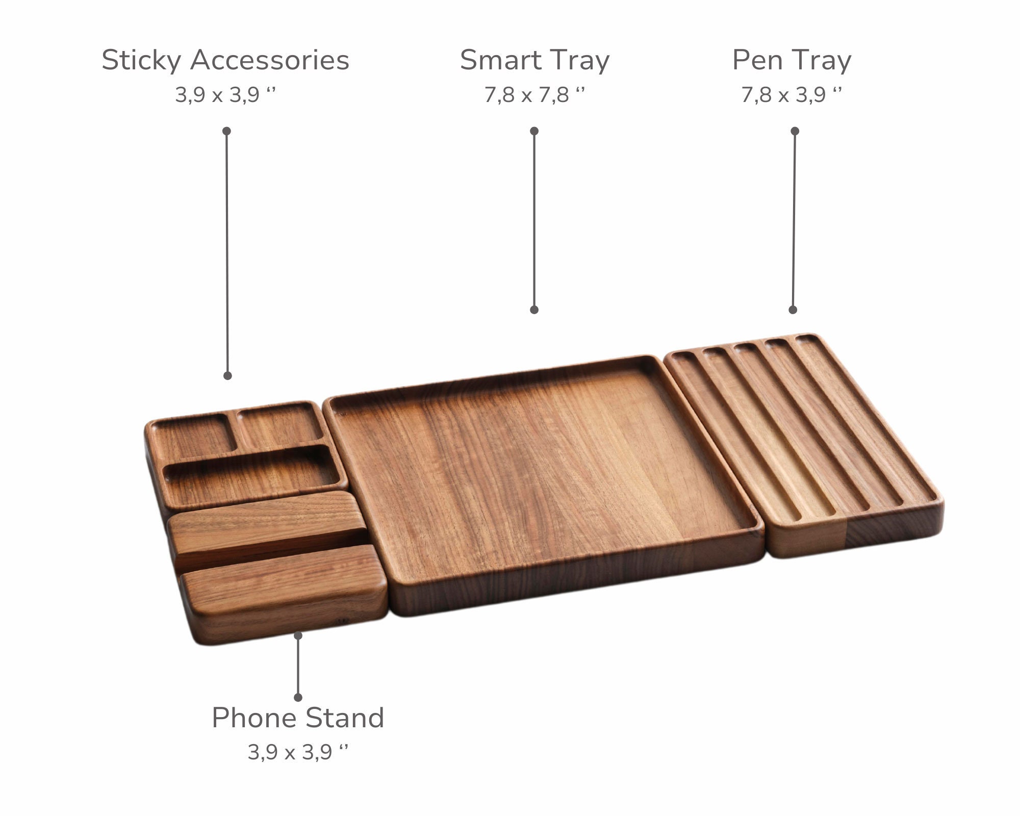 Handmade Beech Wood Desk Organizer Set: Modular Office Trays - Etsy
