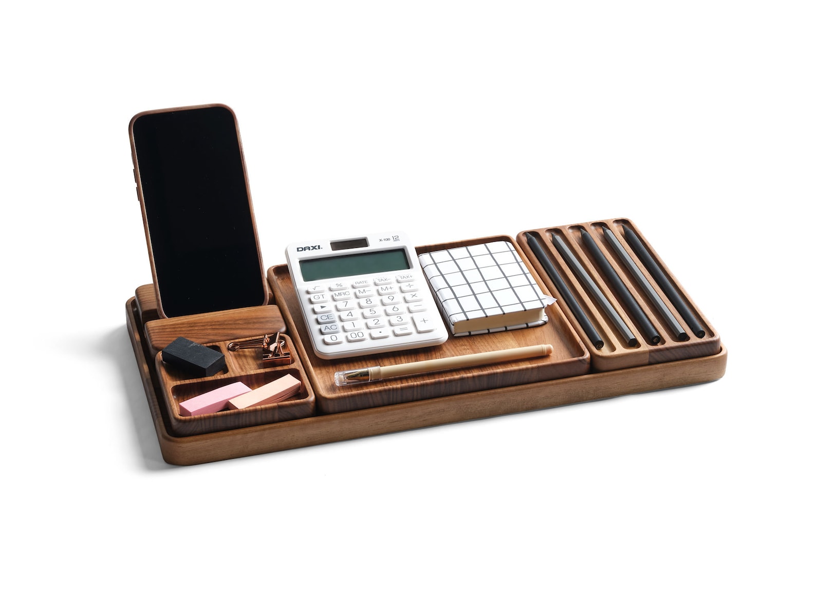Handmade Beech Wood Desk Organizer Set: Modular Office Trays - Etsy