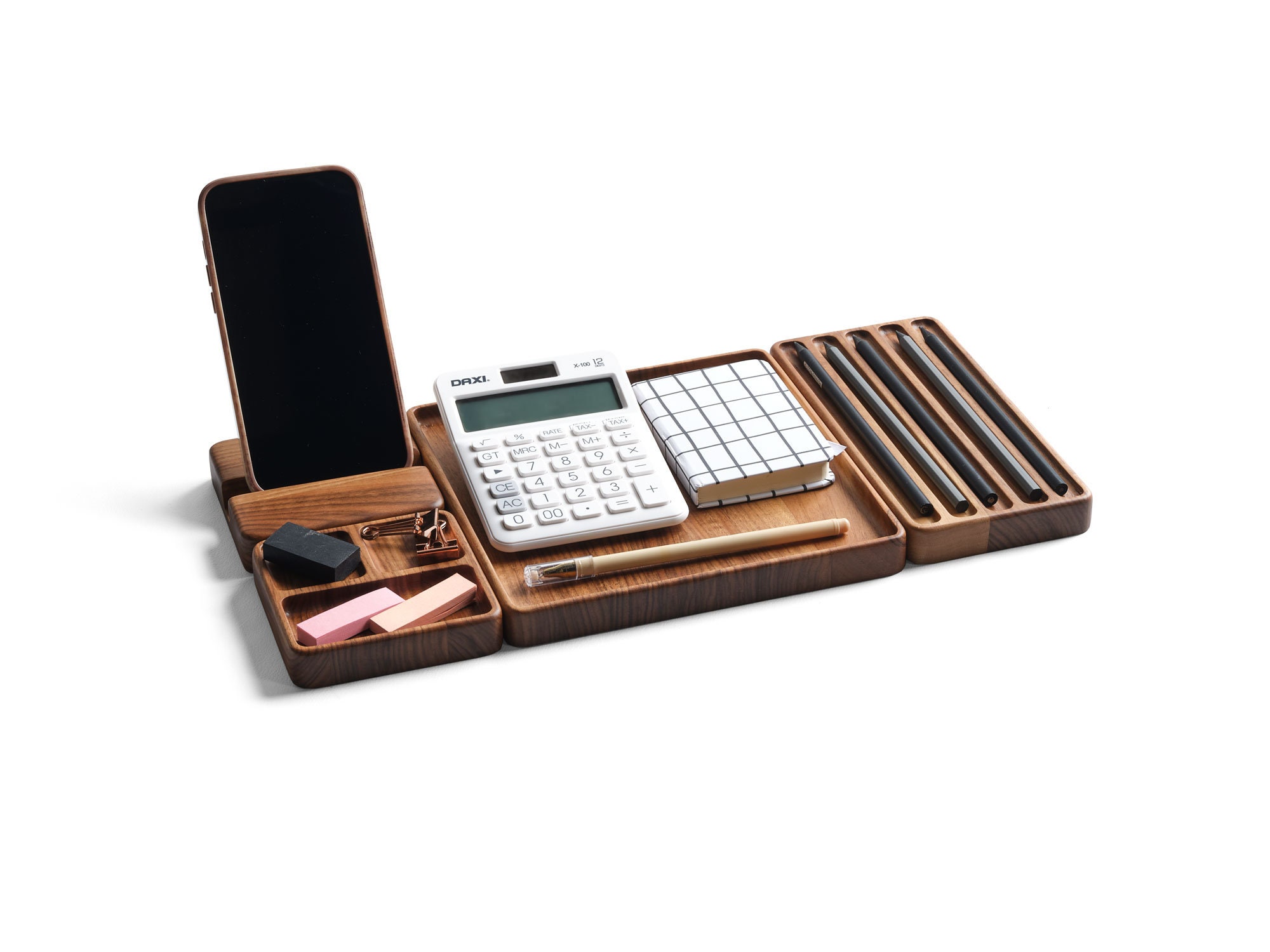 Handmade Beech Wood Desk Organizer Set: Modular Office Trays - Etsy