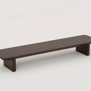 Spruce Wooden Monitor Stand Custom Dark Wood Desk Riser Ergonomic ...