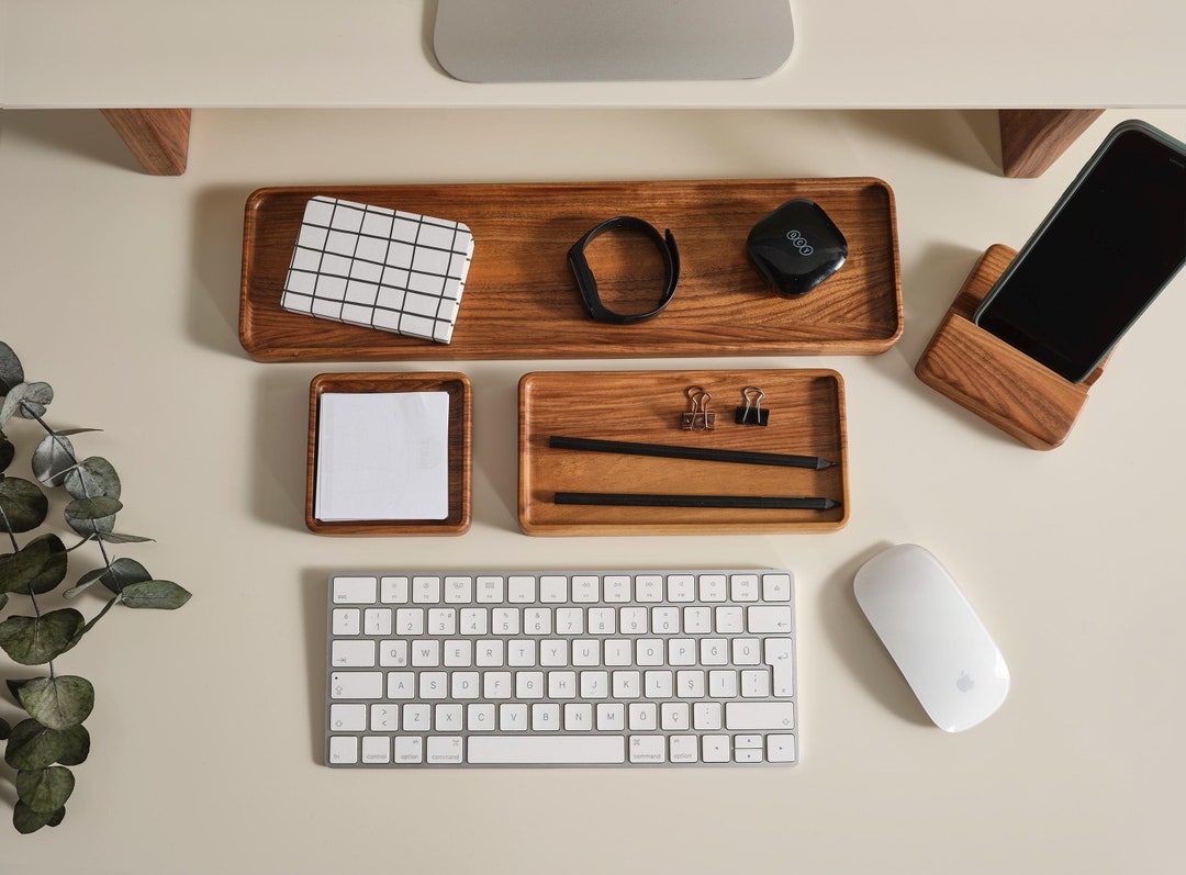 Wooden Organizer, Cathch All Tray, Notes Tray, Minimalist Desk ...
