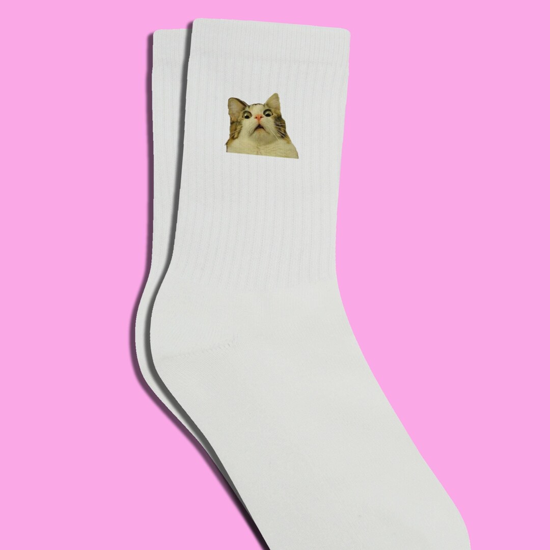 Surprised Cat Meme Socks - Funny Gift - Etsy