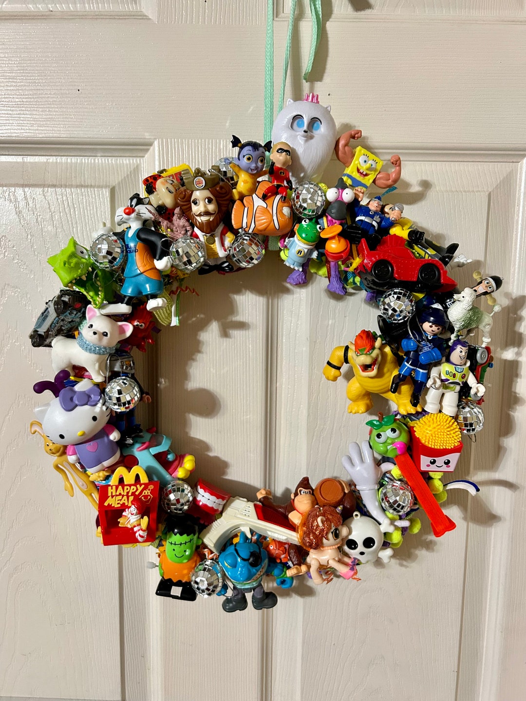 Kitsch Disco Ball Toy Wreath Special Occasion Handmade Unique Baby Gift ...