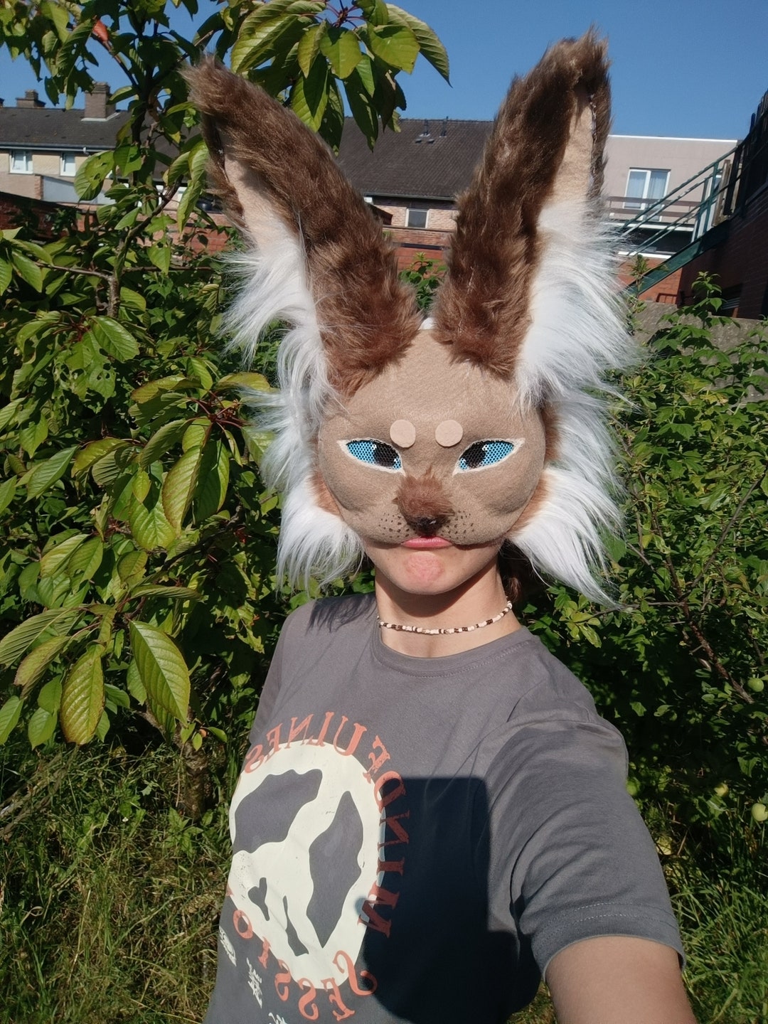 Bunny Mask With Big Fluffy Ears. - Etsy