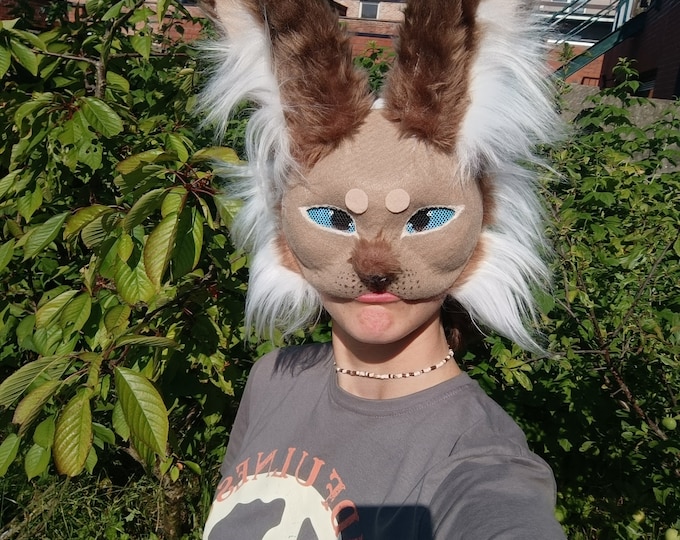Bunny Mask With Big Fluffy Ears. - Etsy