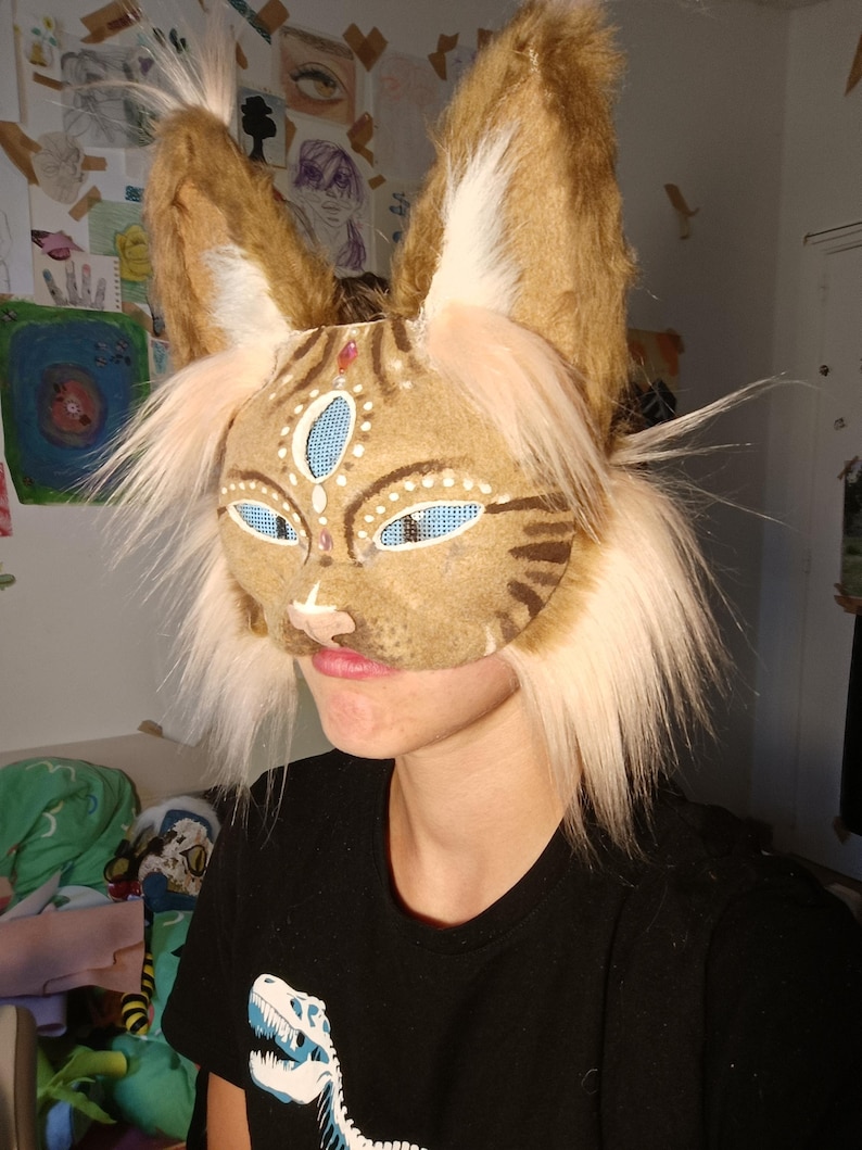Cat Mask With 3 Eye's for Therians or Cosplayers - Etsy