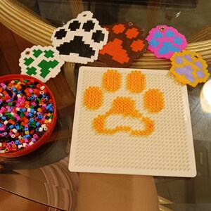 Perler Bead Paw Badge, Cute Paw Keychain READ DESCRIPTION - Etsy