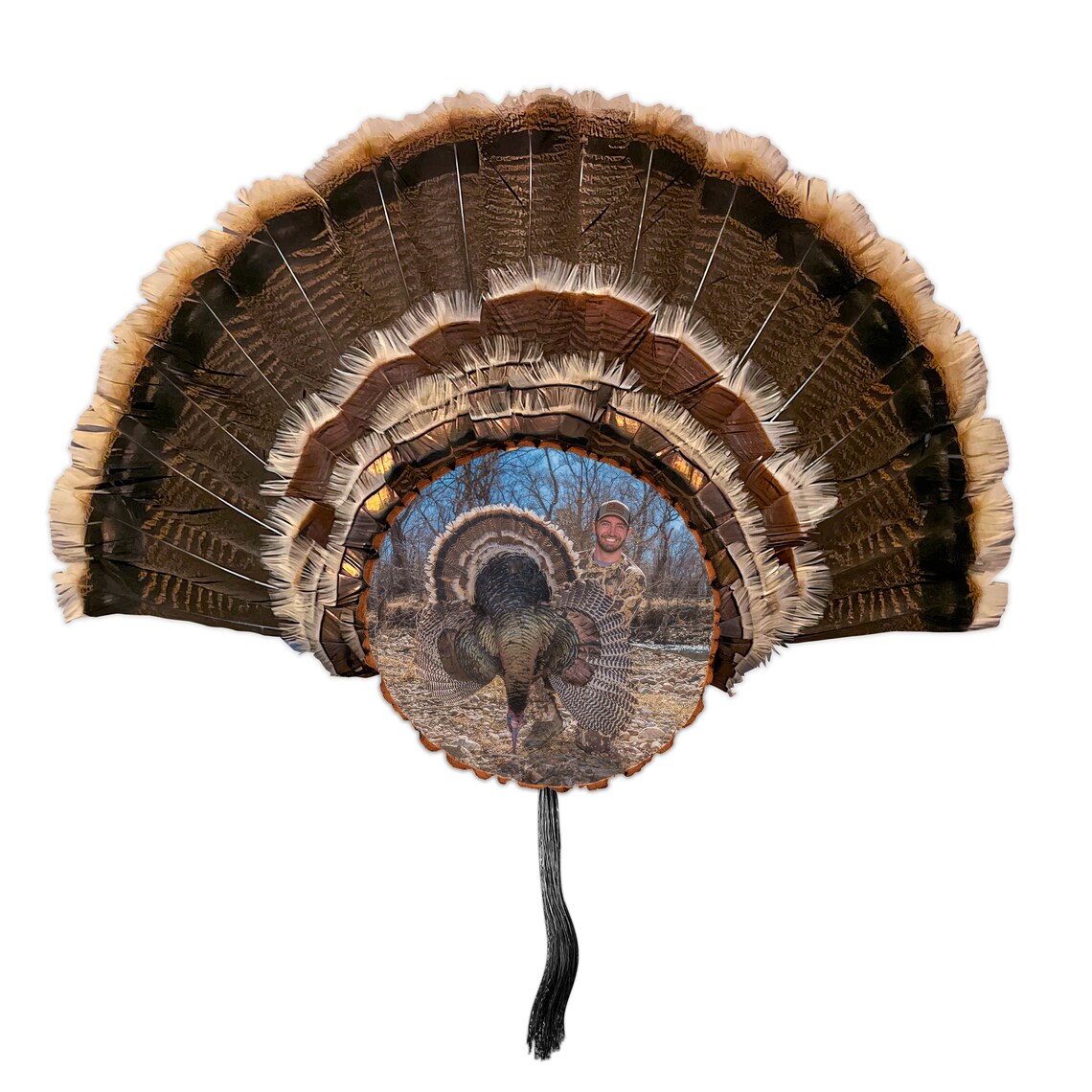 Custom Turkey Fan Mount Turkey Fan With Color Photo Turkey Fan Plaque ...