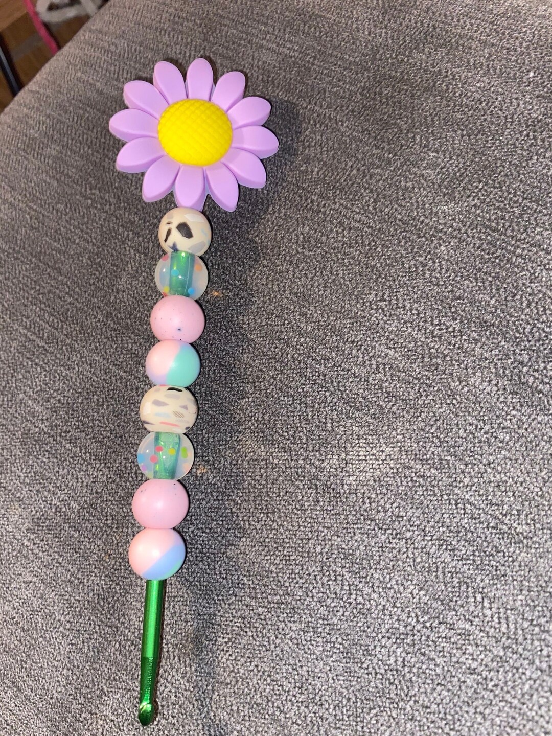 Crochet Hook 4mm , Daisy Crochet Hook, Silicone Bead Hook, Anti Wrist ...