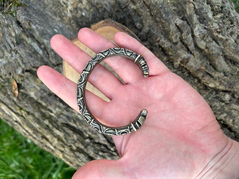 Viking Bracelet Hammered Celtic Torque Arm Viking Cuff Bangles Silver ...