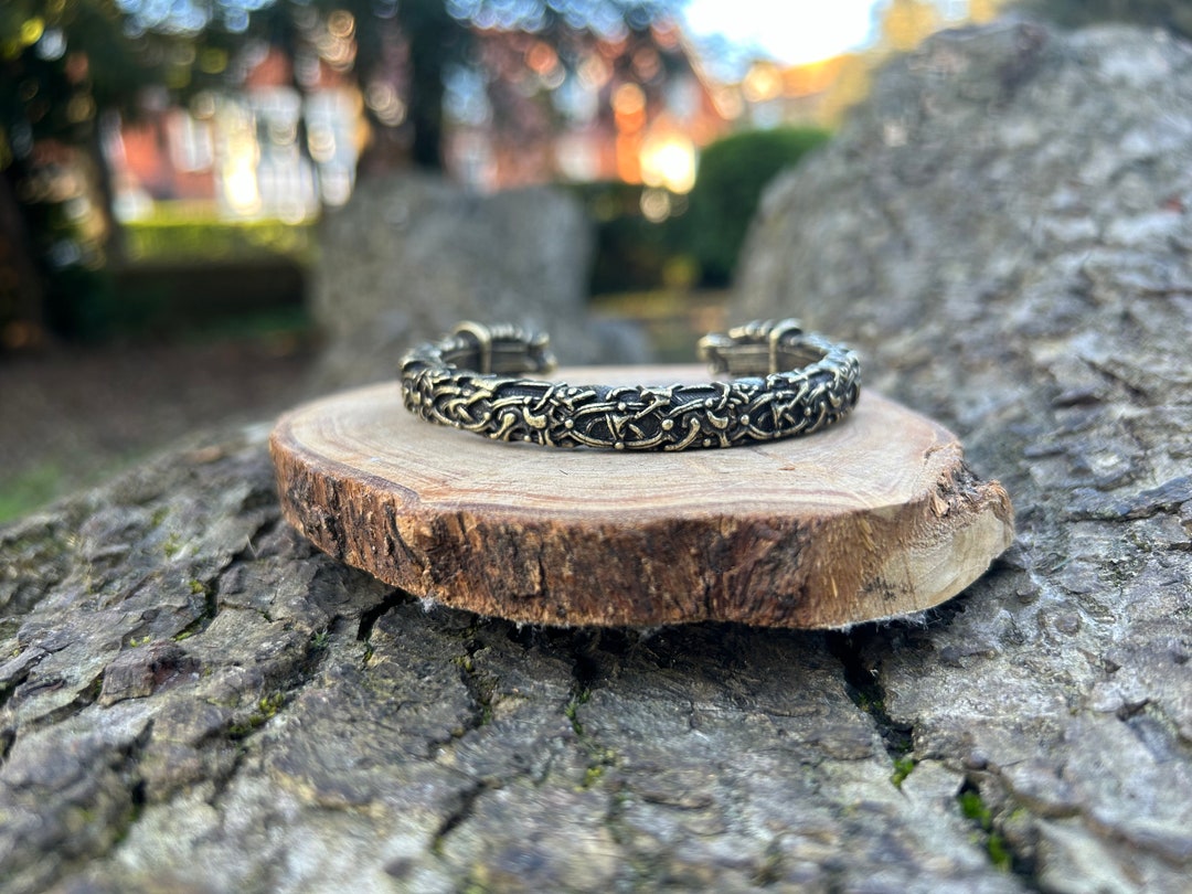 Viking Bracelet Hammered Celtic Torque Arm Viking Cuff Bangles Silver ...