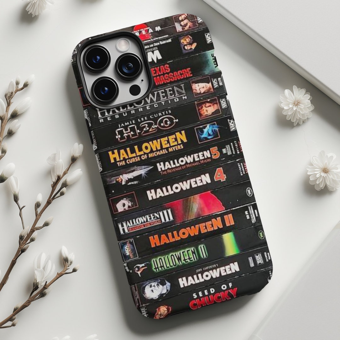 Creepy VHS Tape Phone Case, Retro Horror Film Style, Halloween Movies ...