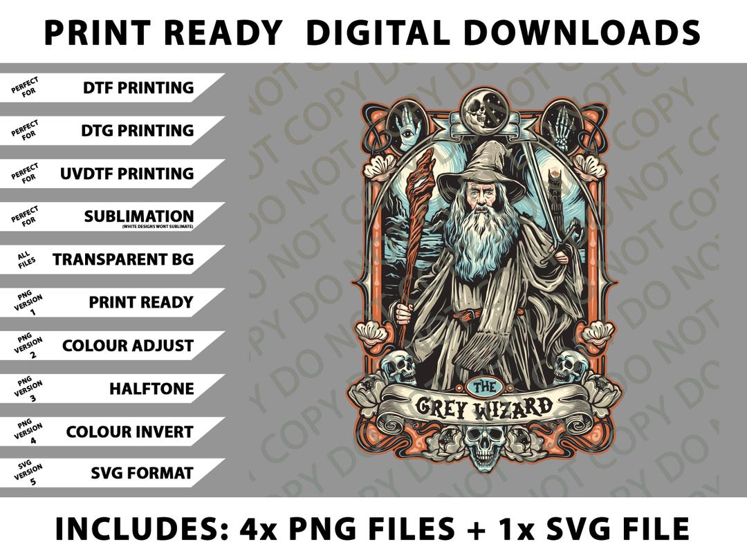 The Grey Wizard, Gandalf, LOTR, Hobbit, Popular Printables, Sublimation ...