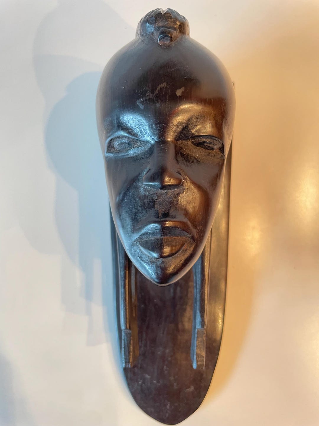 Vintage African Hand Carved Wooden Mask | Tribal Head Wooden Mask ...