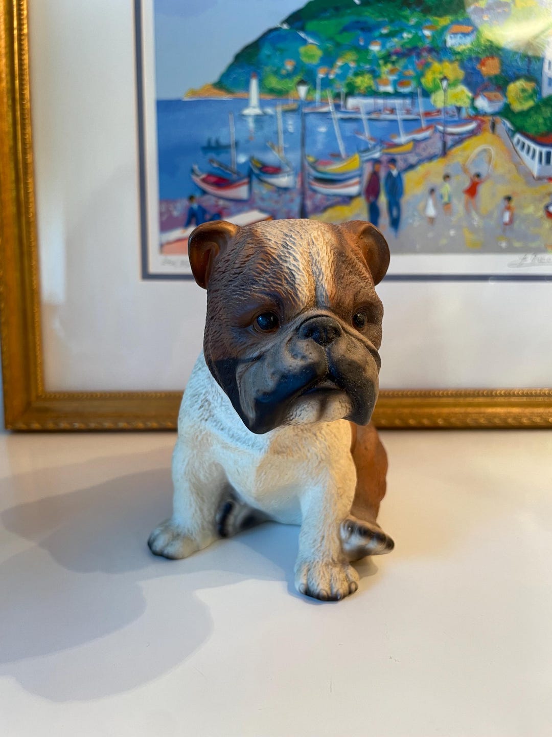 Hand Painted Bulldog Ceramic Figurine | Harvey Knox Dog Figure Japan - Etsy