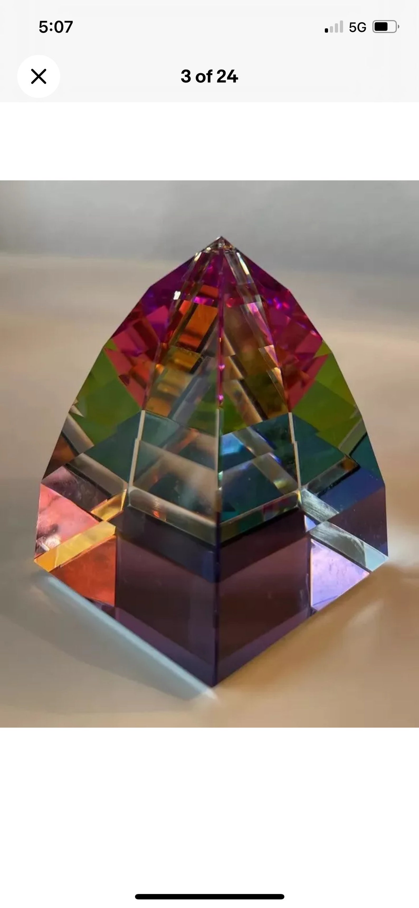 Swarovski Crystal Prism Pyramid, 2.25 Paperweight Beautiful Prism Glass ...