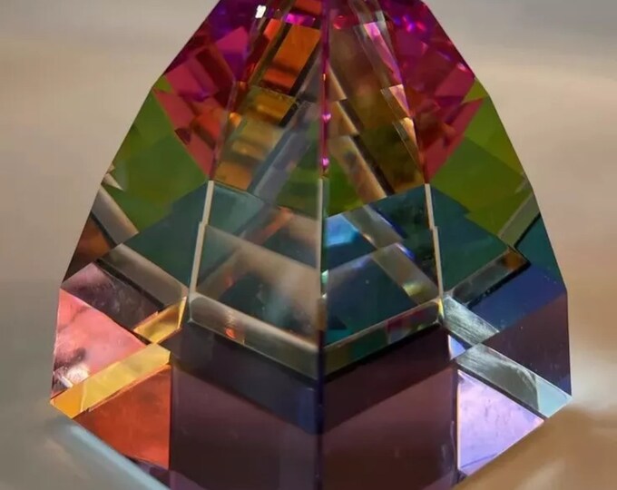 Swarovski Crystal Prism Pyramid, 2.25 Paperweight Beautiful Prism Glass ...