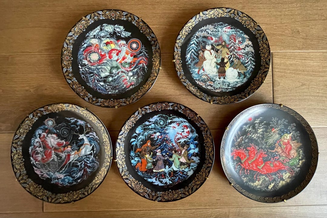 Vintage Russian Fairy Tales of Santa Claus Plate Lot of 5 | 5 Bradford ...