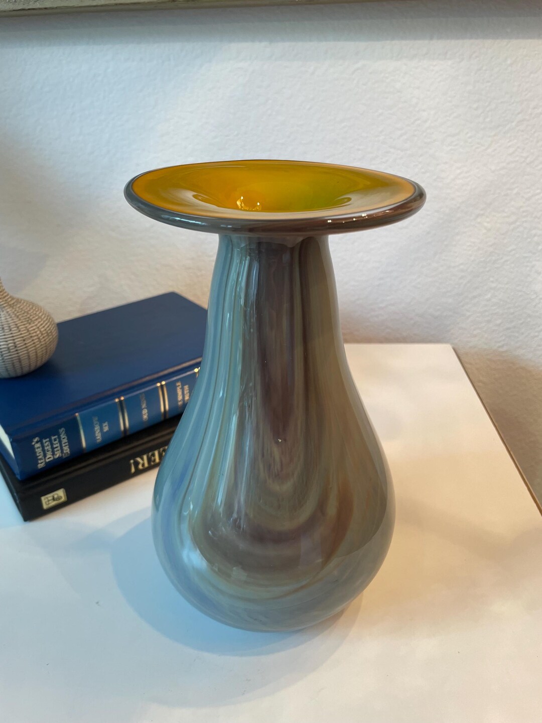 Vintage Art Glass Vase | Cased Glass Multi Colored Vase | Hand Blown ...