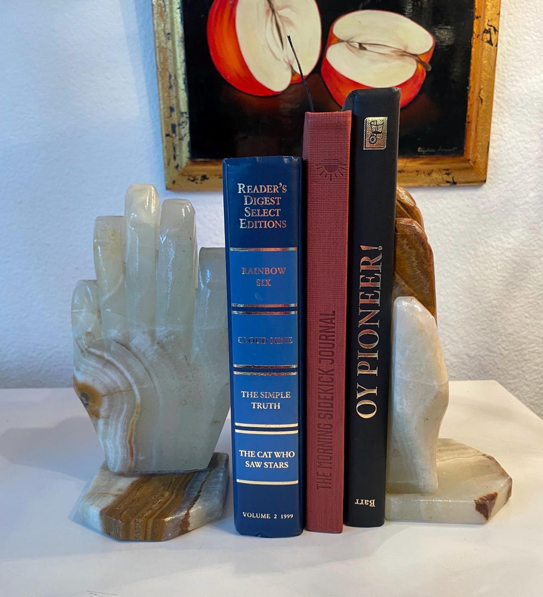 Vintage Hand Statue Stone Bookends Set of 2 | 2 Onyx Stone Hand Figure ...