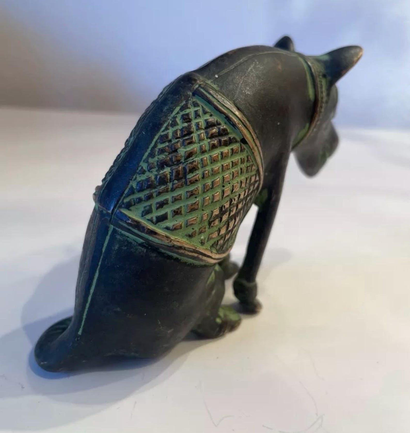 Vintage Dog Sitting Figurine Sculpture Bronze Patina Art Primitive ...