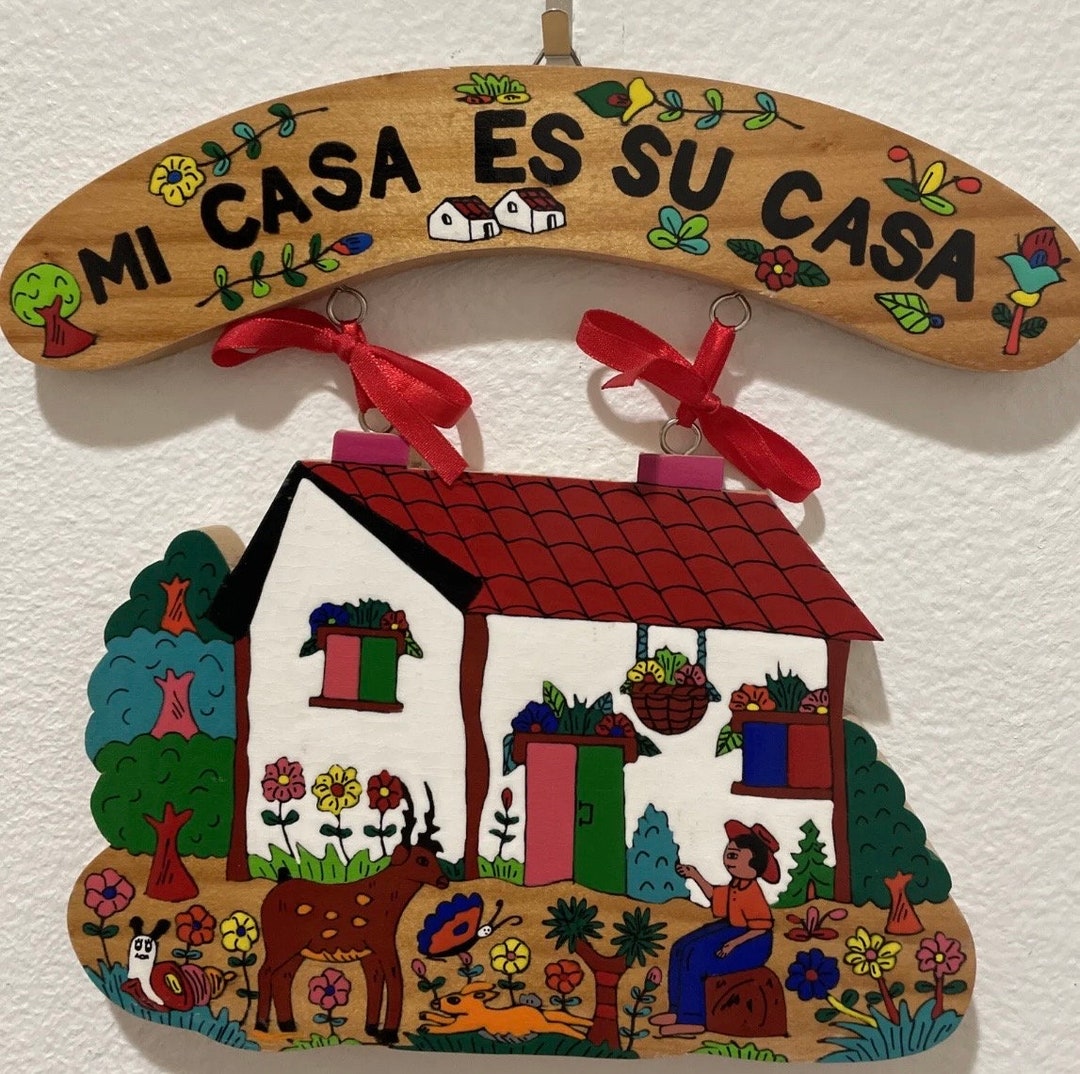 Welcome Home Wooden Plaque Sign My House is Your House Mi Casa Es Su ...