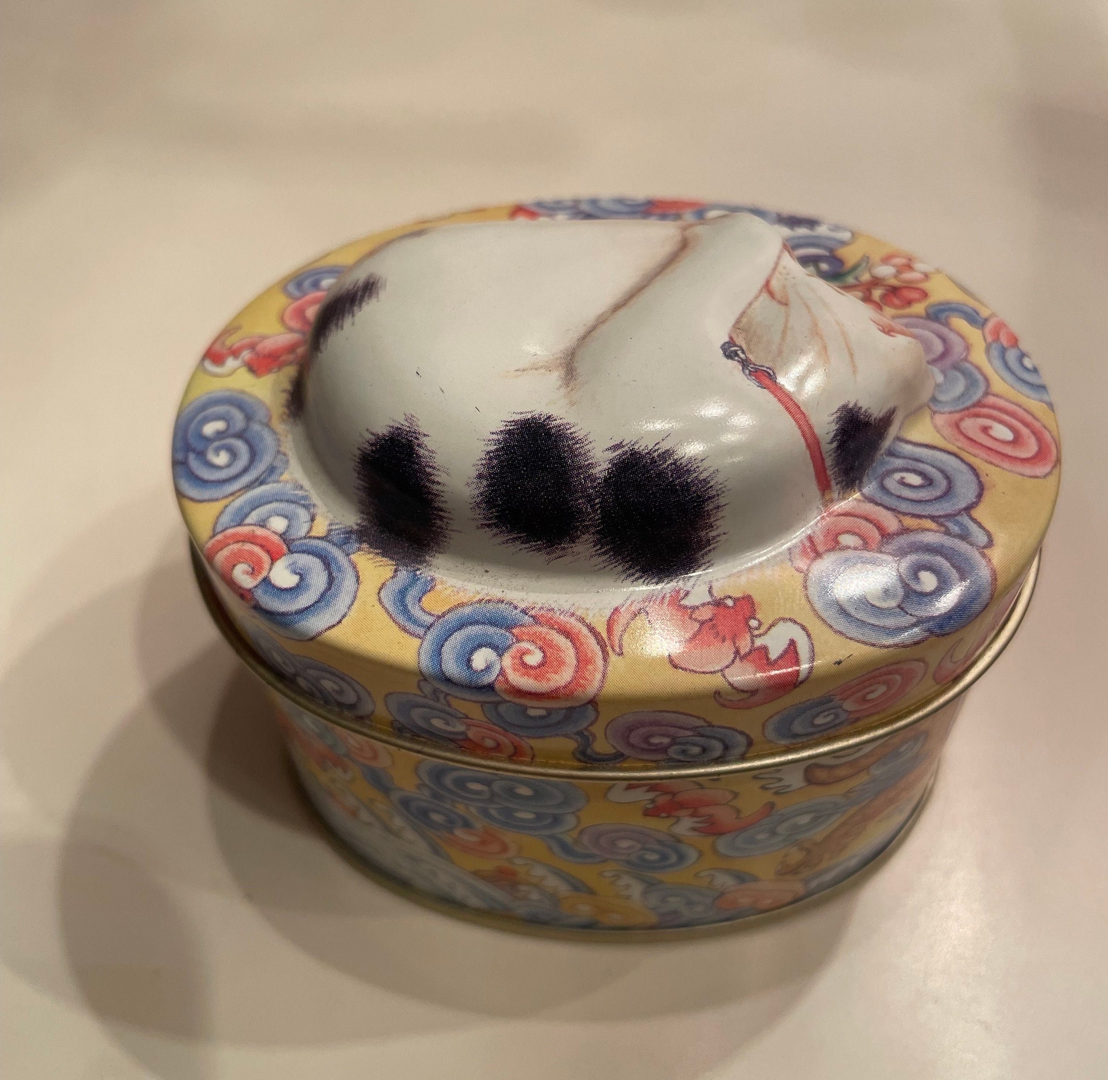 Keller Charles Tabby Cat Trinket Metal Box Kitten Oval Tin Storage Box ...