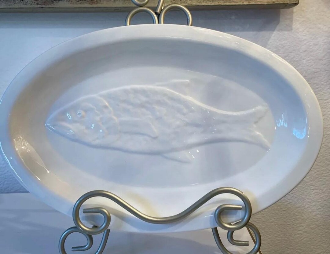 Italian White Ceramic Fish Serving Platter - Etsy