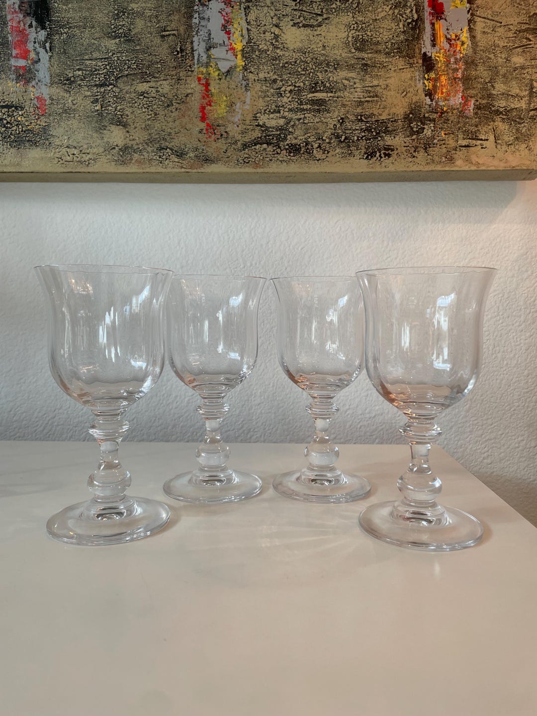 Mikasa French Countryside Crystal Water Wine Glasses Goblets Set of 4 ...