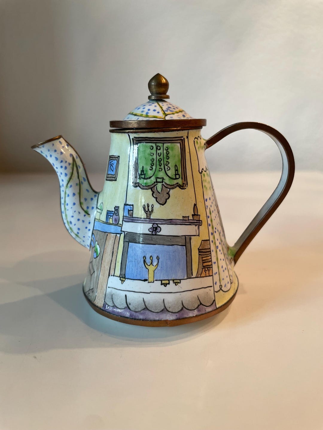 Empress Arts Miniature Enameled Teapot - Etsy