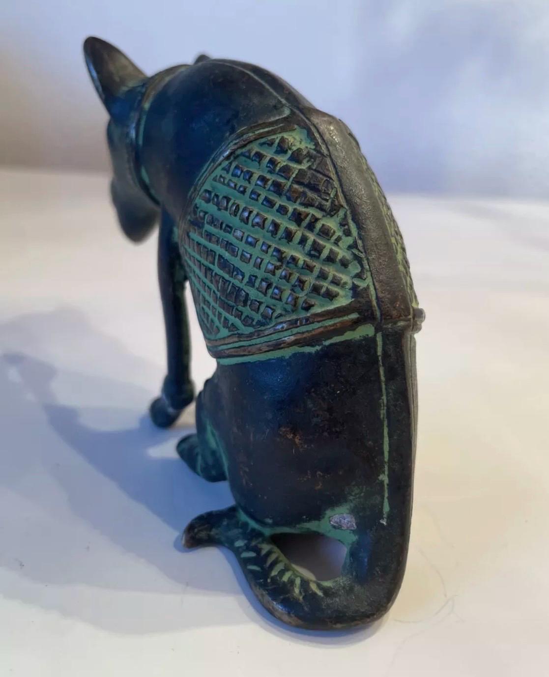 Vintage Dog Sitting Figurine Sculpture Bronze Patina Art Primitive ...