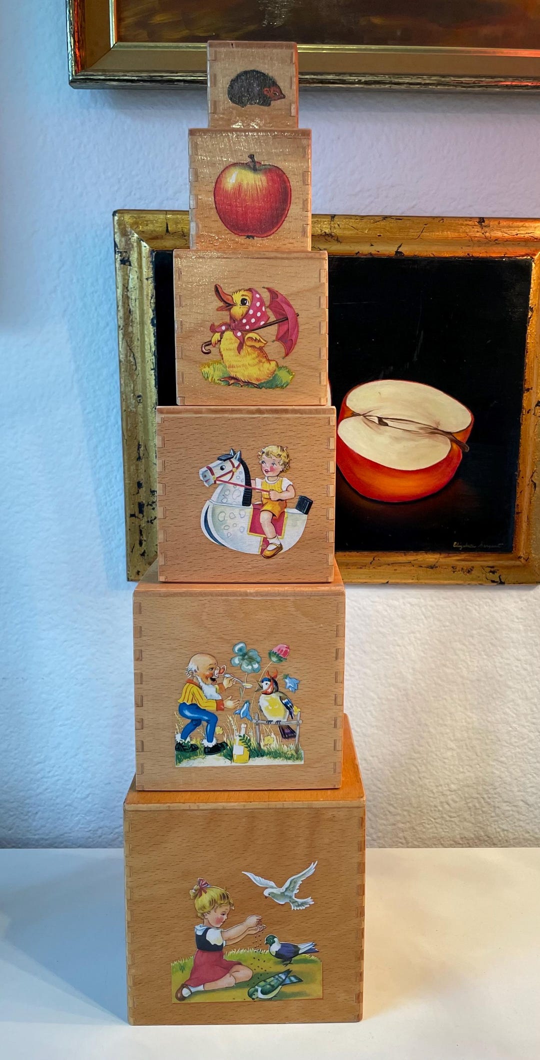 Hermann Eichhorn Wooden Nesting Blocks Set of 7 | Vintage Nesting ...