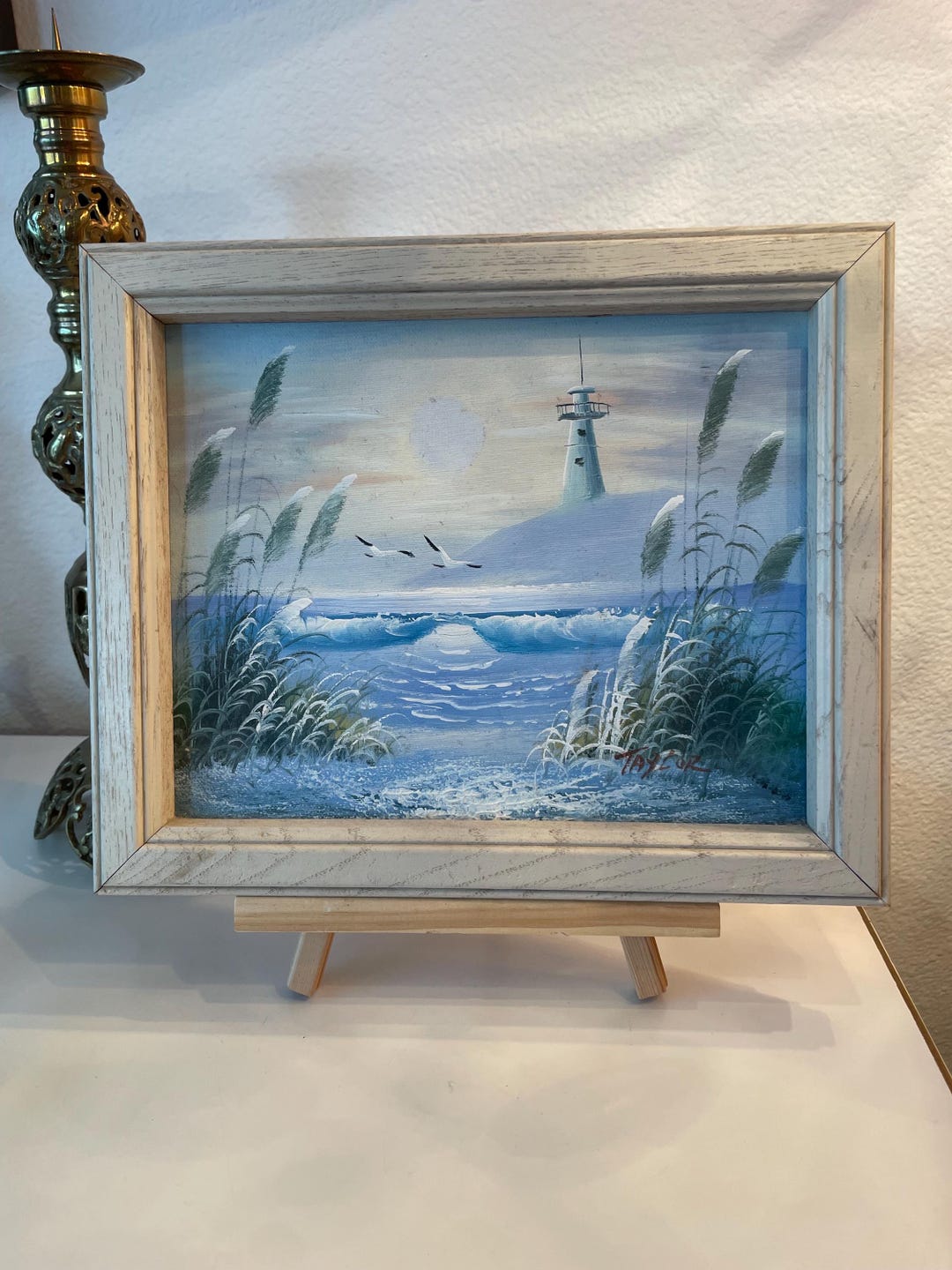 Vintage Roy Taylor Oil Painting on Board | Seascape Oil on Hard Board ...