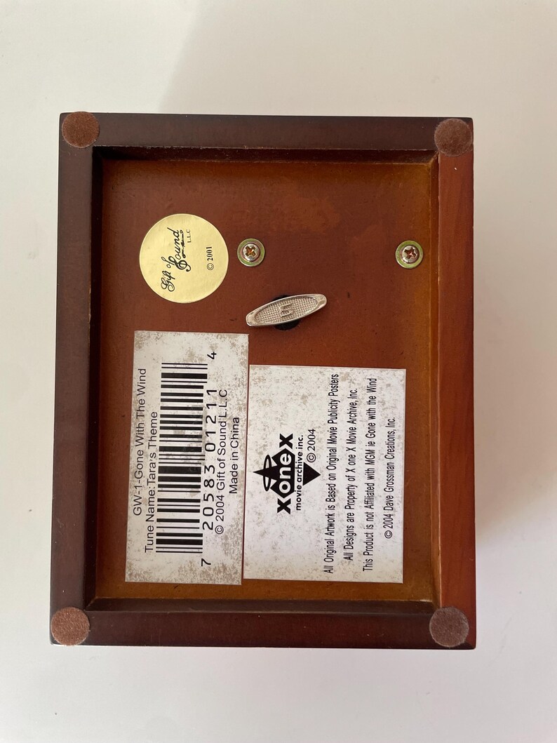 Vintage Wooden Gone With the Wind Music Box | Wooden Collectible Music ...